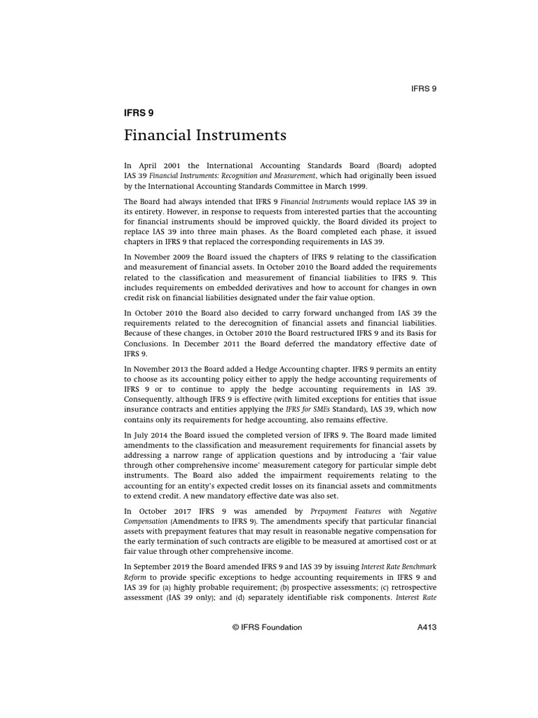 IFRS 9 Financial Instruments | PDF | Fair Value | International ...