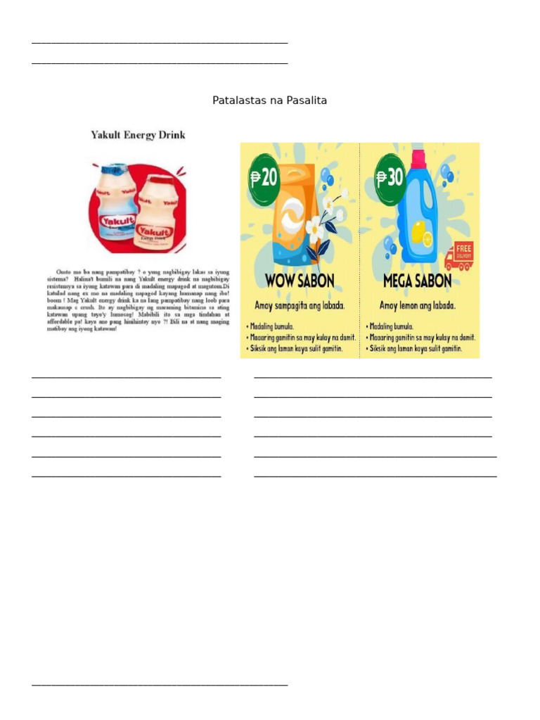 Mga Uri NG Patalastas | PDF