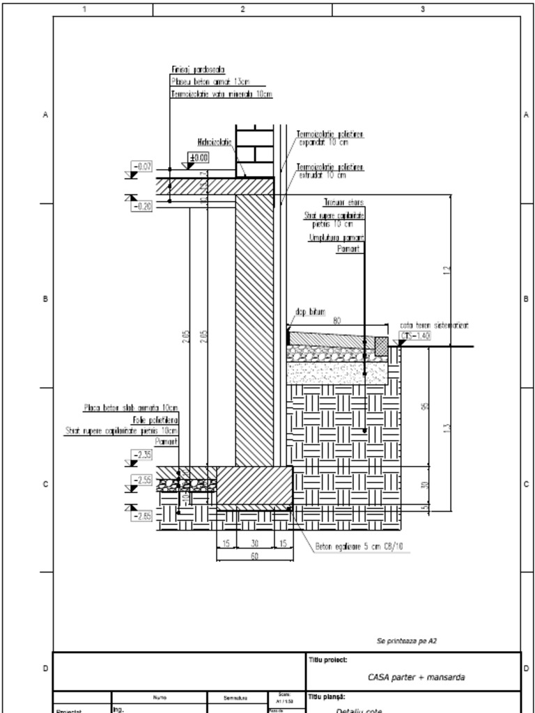 Detaliu Cote Demisol | PDF