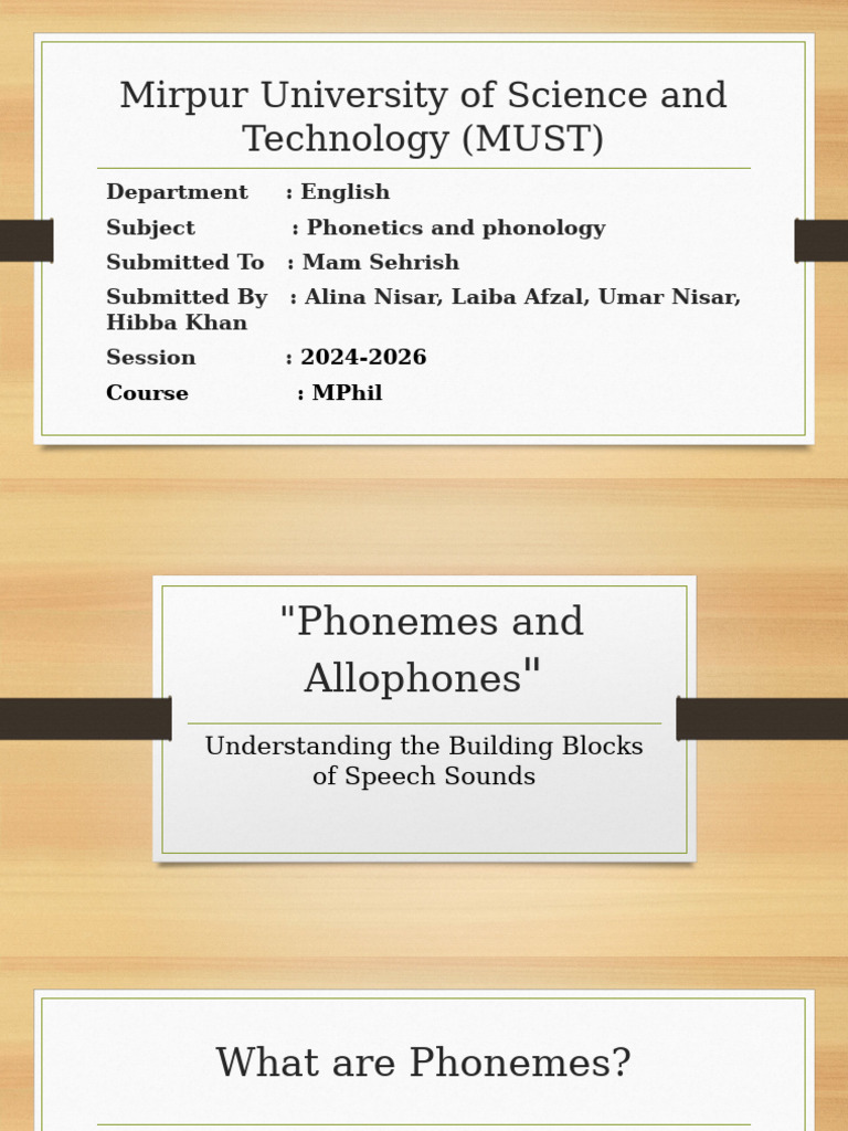 mphil ppt 1 | PDF | Phoneme | Phonology