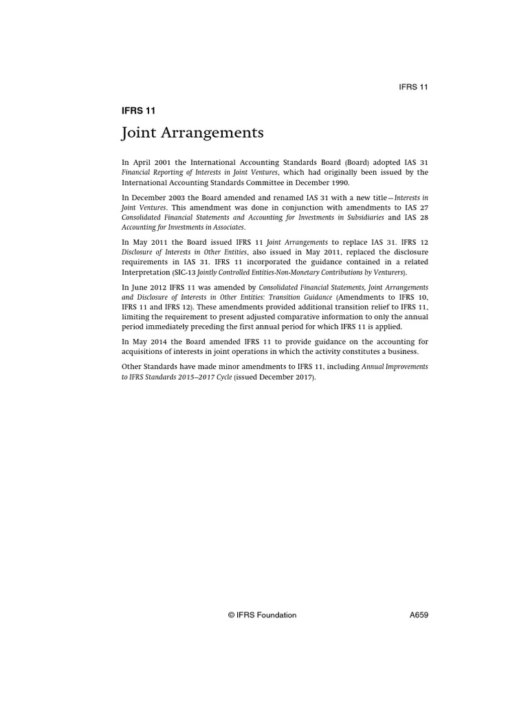 IFRS Blue Book IFRS 11 Joint Arrangements | PDF | International ...