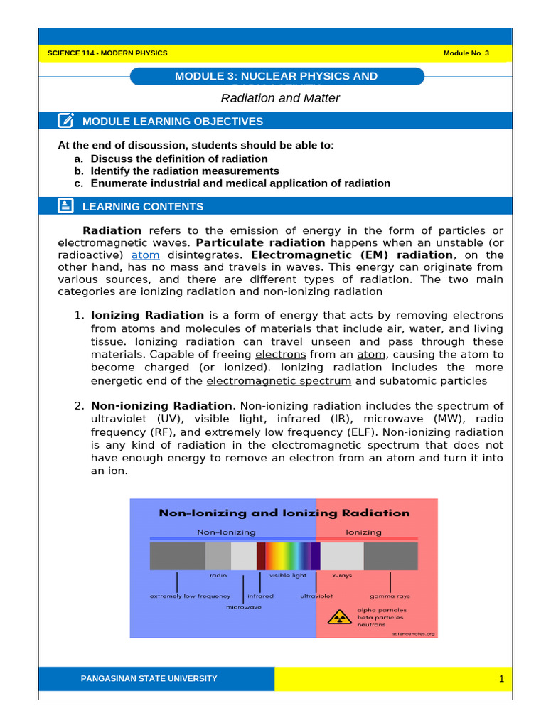 Defination of Radiation and Radiation Measurement | PDF | Radiation ...