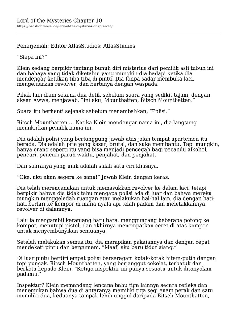 Lord of The Mysteries Chapter 10 Bacalightnovel - Co | PDF