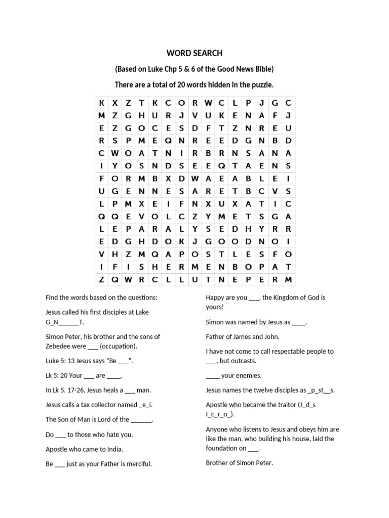 Bible Word Search for Kids | PDF