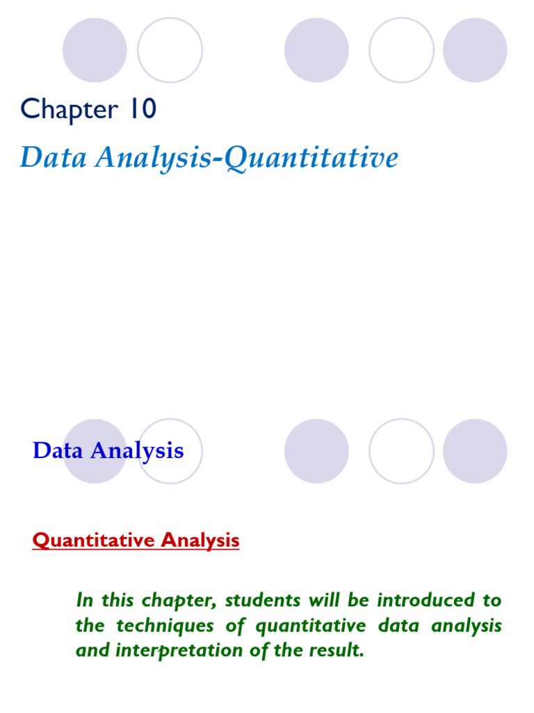 Chapter 10 Data Analysis-Quantitative | PDF | Mean | Standard Deviation