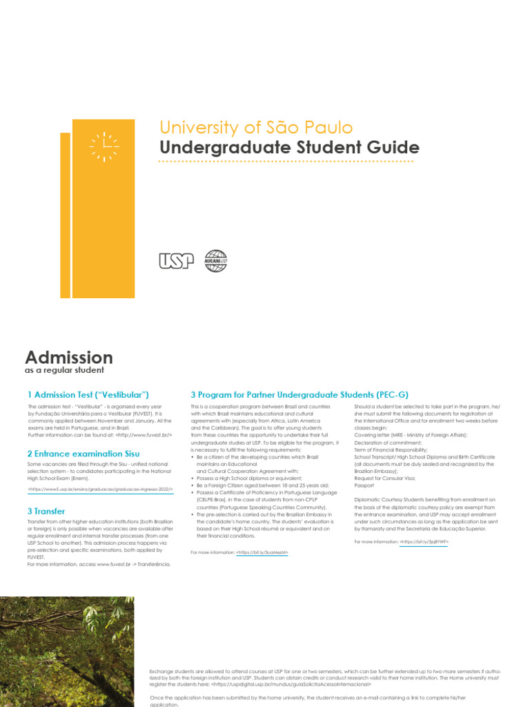 USP Undergraduate Admission Guide | PDF | University And College ...