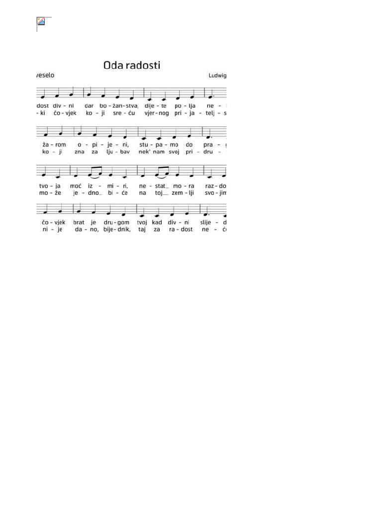 Oda Radosti - Note | PDF
