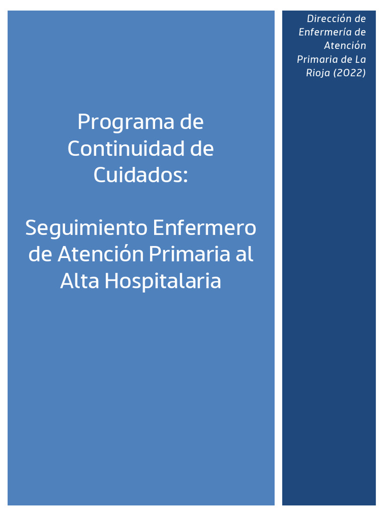 Seguimiento Enfermero Post Alta Hospitalaria | PDF | Hospital | Enfermería