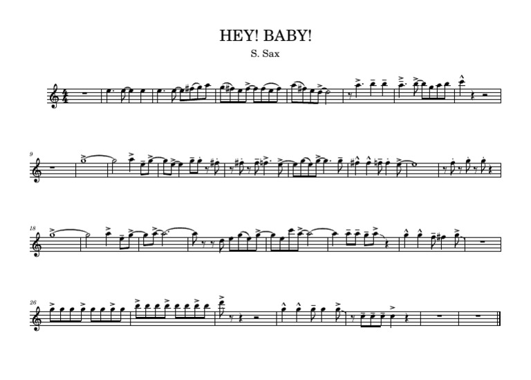 Hey Baby Tom Wallace HEY BABY-S. Sax | PDF