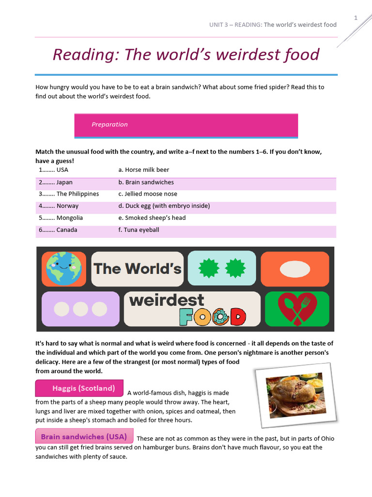 World's Strangest Foods Explained | PDF | Foods