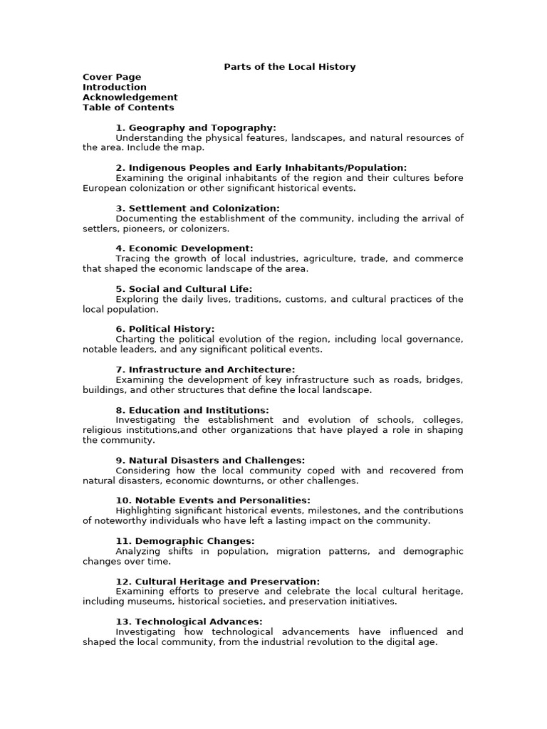 Parts of The Local History | PDF | Demography