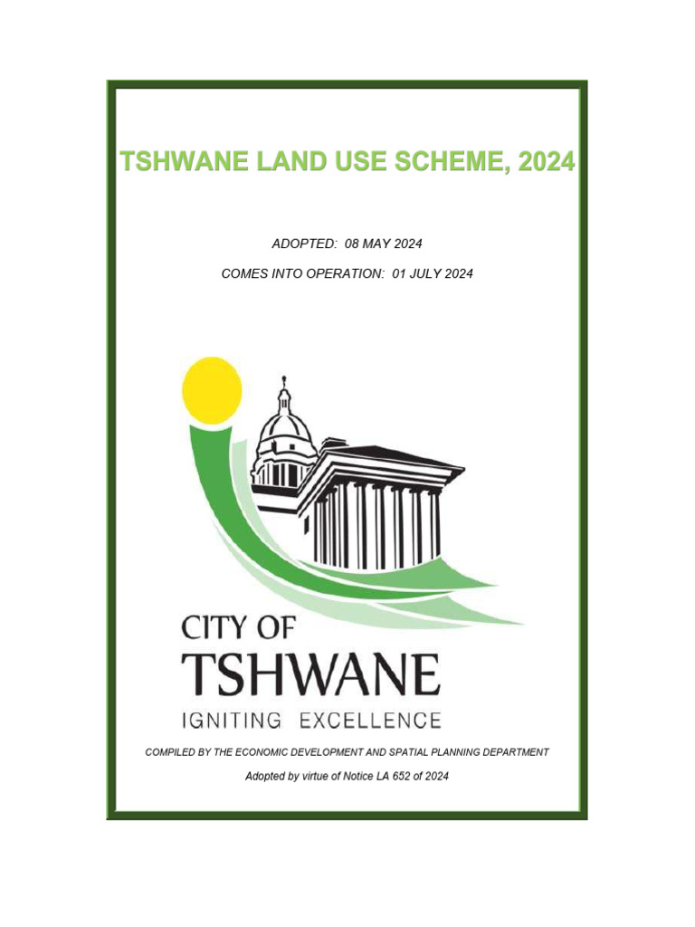 Tshwane Land Use Scheme 2024 | PDF | Infrastructure | Sanitary Sewer