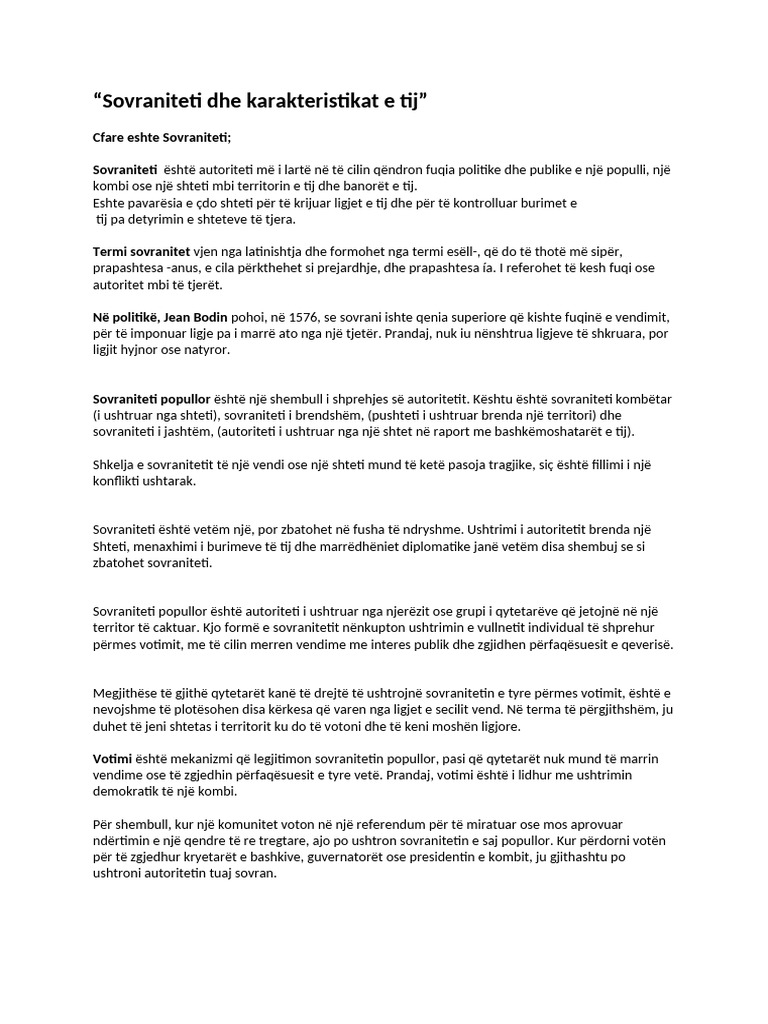 Sovraniteti, Xhoana Perpalaj | PDF