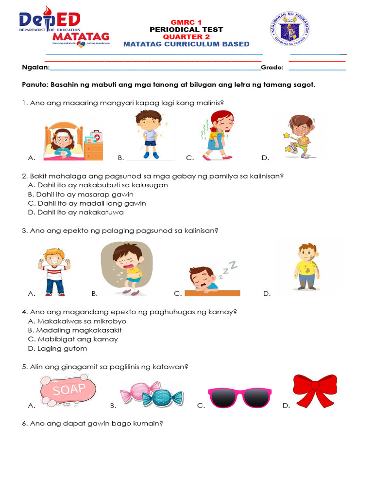 PT Grade 1 Matatag GMRC 1 | PDF