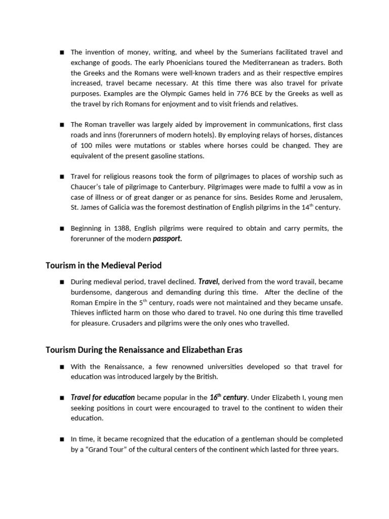 Tourism in The Medieval Period: Passport | PDF