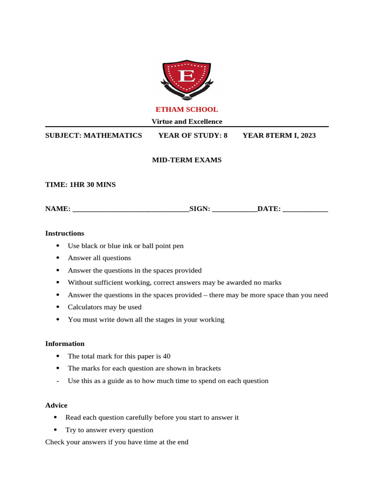 YEAR 8 MATH | PDF | Mathematics | Arithmetic