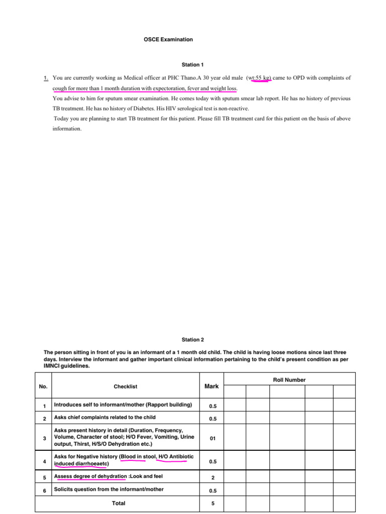 OSCE Complete List | PDF