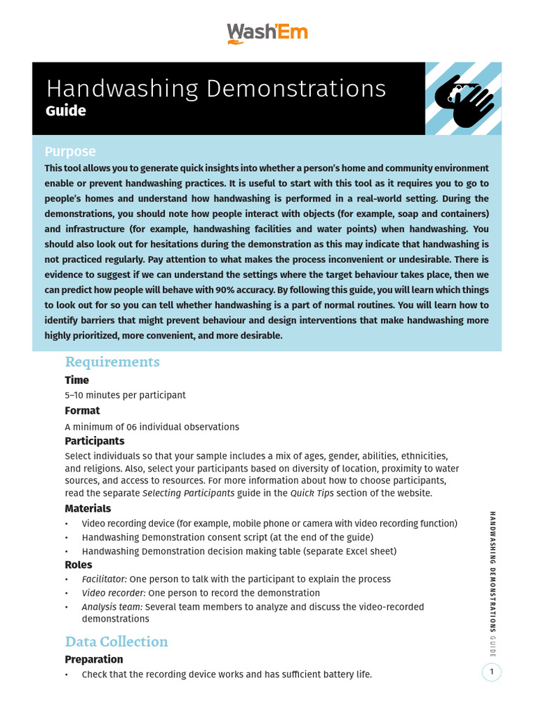 Guide-Handwashing Demo Jan2023 | PDF | Hand Washing | Cognition