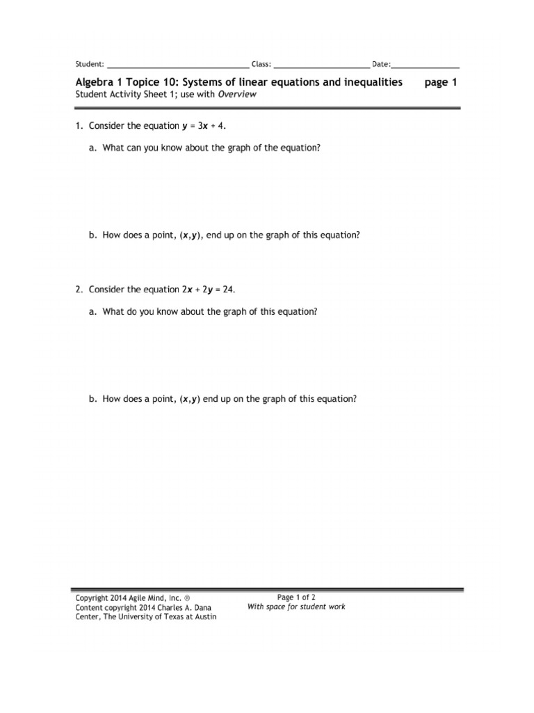 Algebra 1 Topice 10 - Systems of Linear Equations and ... - Flip Ebook ...