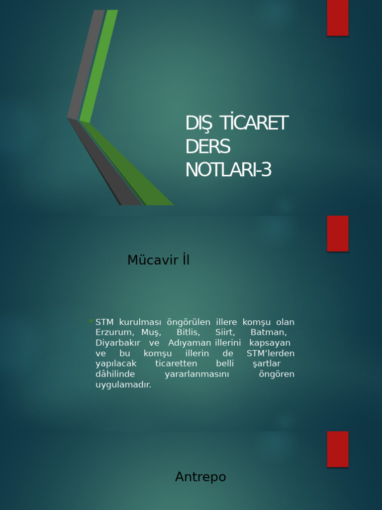 Diş Ti̇caret Ders Notlari-3 | PDF