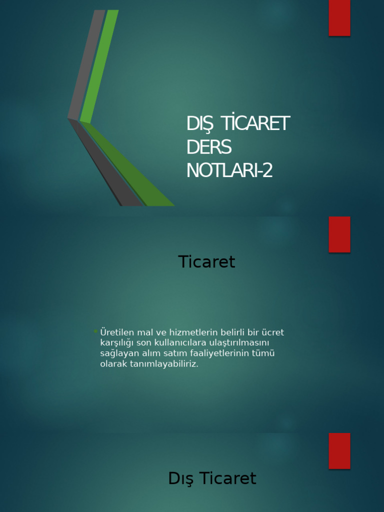 Diş Ti̇caret Ders Notlari-2 | PDF