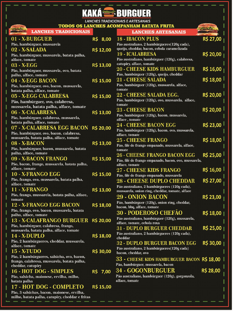 Kaka Cardapio. (1) | PDF