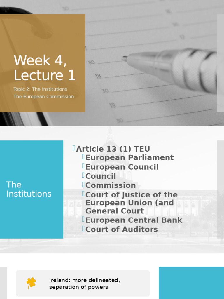 Week 4, Lecture 1 20241 | PDF | European Commission | European Union