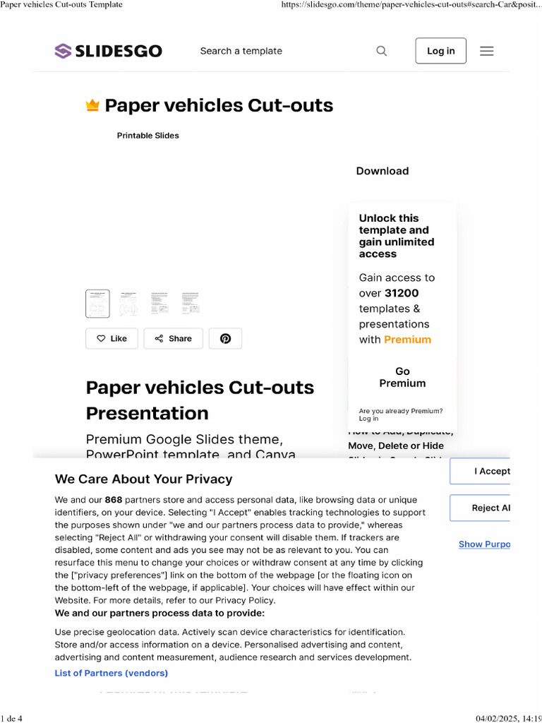 Paper Vehicles Cut-Outs Template | PDF