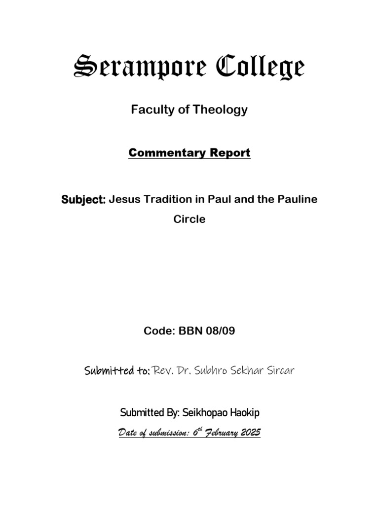 PDF Commentary Report | PDF | Exegesis | New Testament