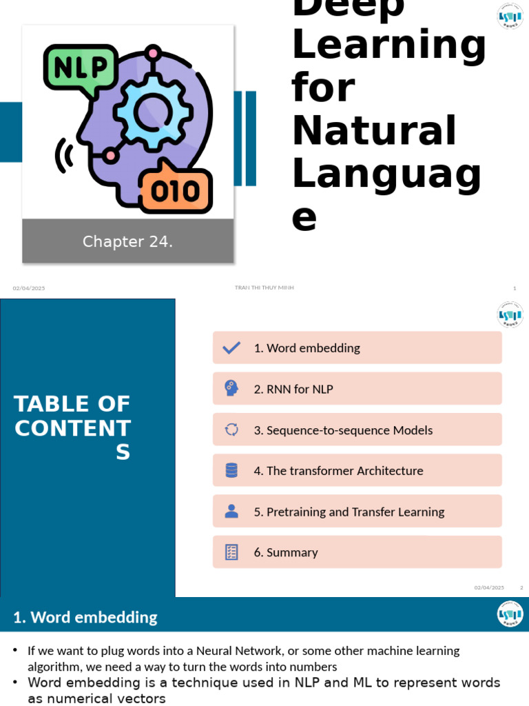 Deep Learning for NLP Techniques | PDF | Algorithms | Cognitive Science