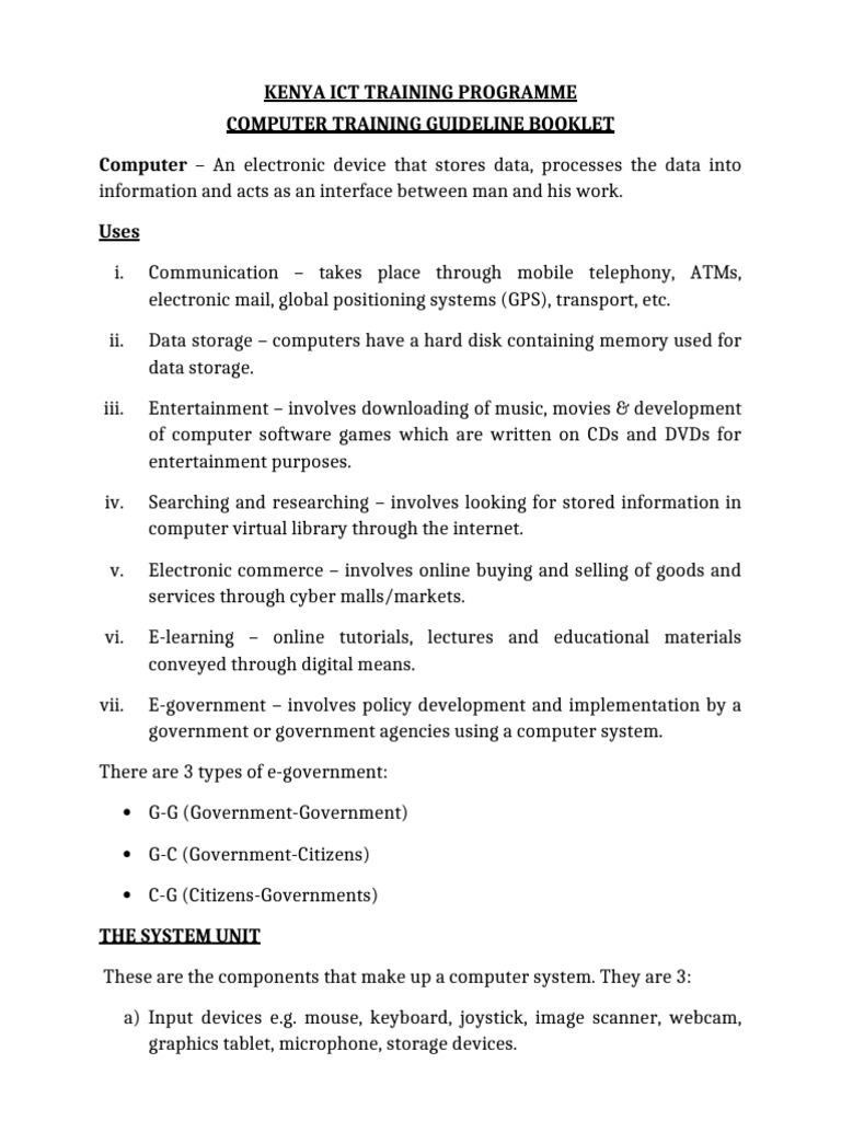 COMPUTER TRAINING MANUAL (Repaired) - 032158 | PDF | Microsoft Excel | Computer Data Storage