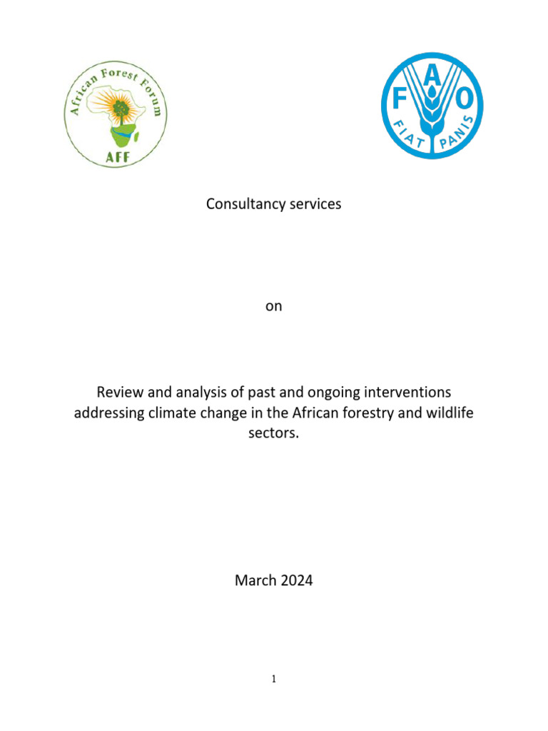 2024 ToRs for Desk Reviews Climate Change FAO AFF 08.03.24 | PDF | Food And Agriculture ...