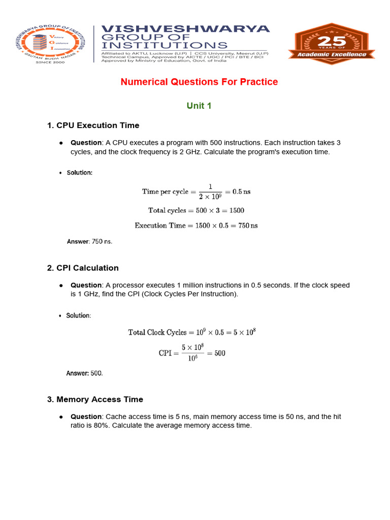 Numerical - Unit-1 | PDF
