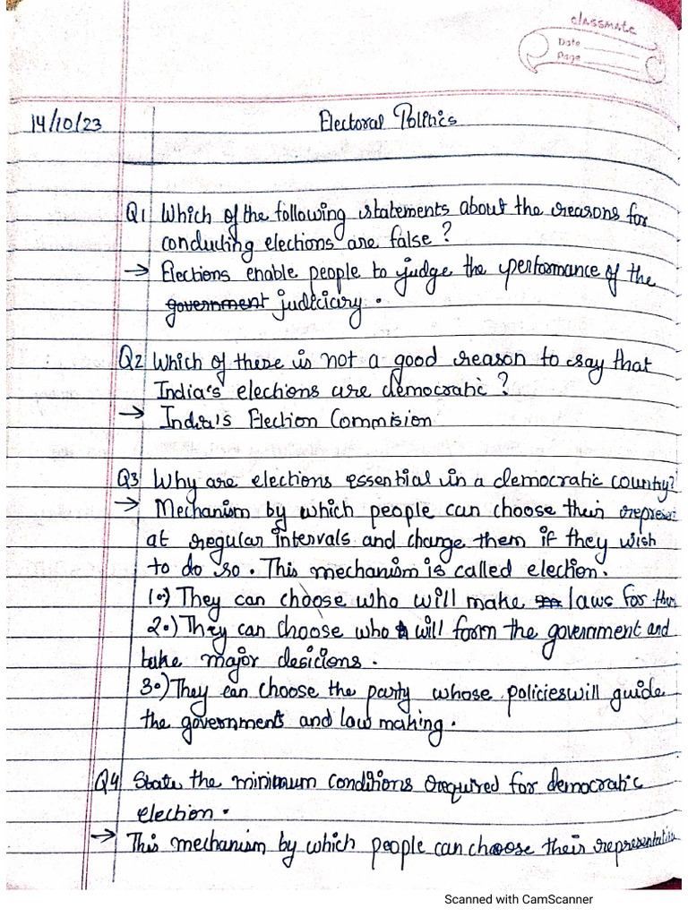 Electoral Politics Notes | PDF