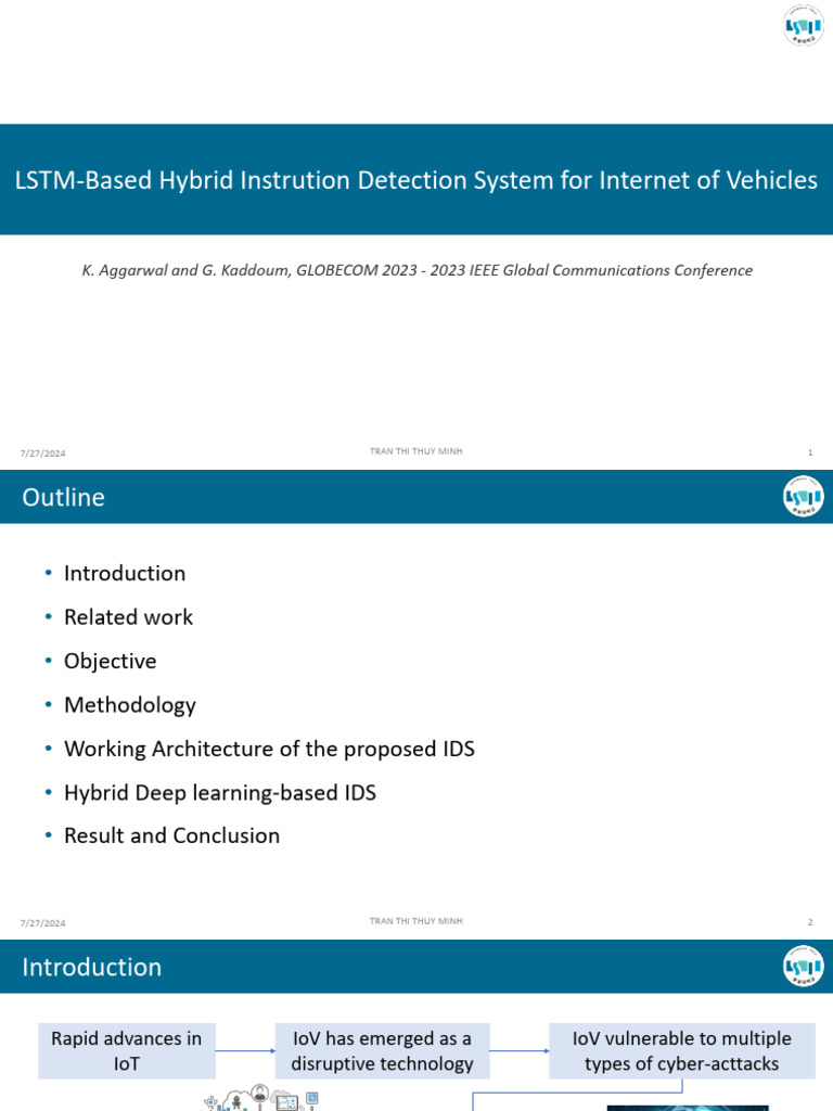 Presentation Lstm Based Hybrid Intrusion Detection System For Iov Pdf Deep Learning