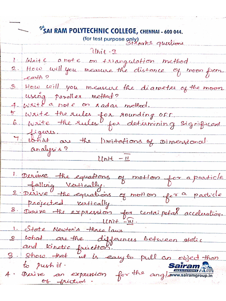 11TH Physics Important PDF | PDF