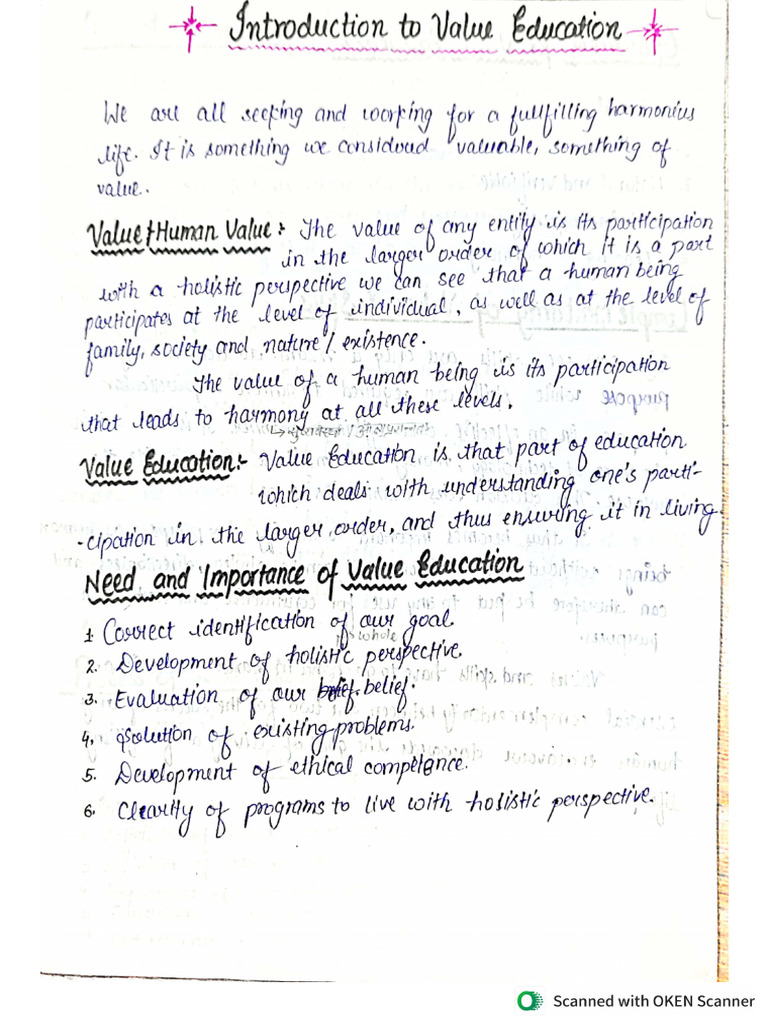 Human Values Notes | PDF