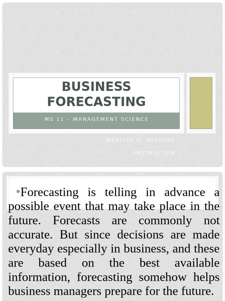 Business Forecasting 2 | PDF | Forecasting | Moving Average
