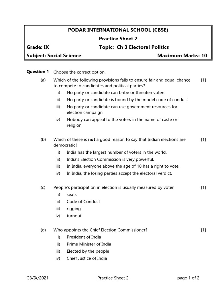 1707720400783.QP - CBSE - IX - SS - CH 3 - Electoral Politics ...