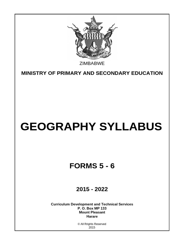 Geography Syllabus for Zimbabwe Forms 5-6 | PDF | Statistics ...