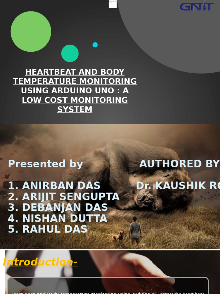 Heartbeat and Body Temperature Monitoring Using Arduino | PDF | Arduino | Sensor