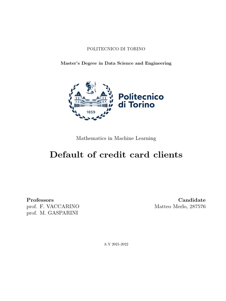 Credit Card Default Prediction | PDF | Principal Component Analysis | Outlier