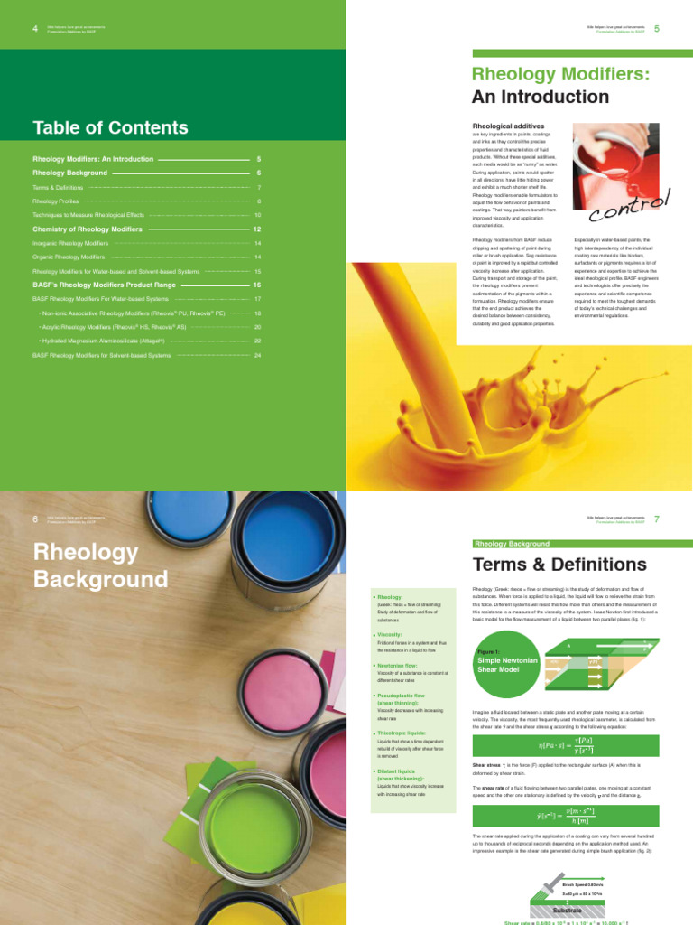 Rheology Modifiers - BASF Guide | PDF | Shear Stress | Rheology