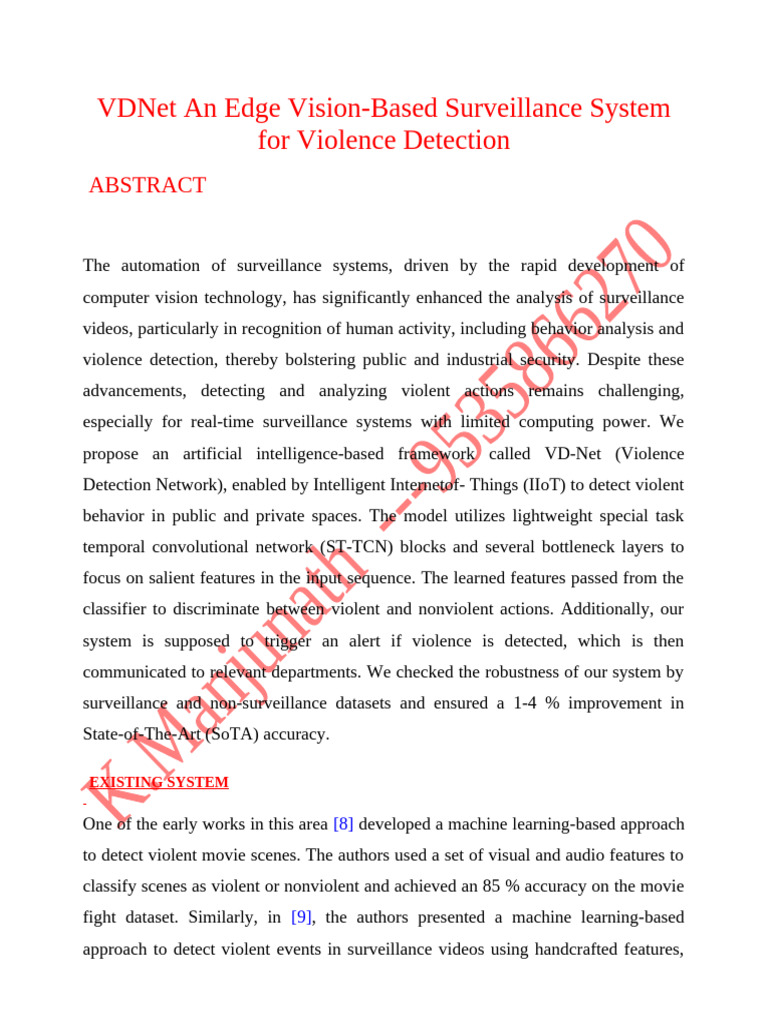 VDNet an Edge Vision-Based Surveillance System for Violence Detection ...
