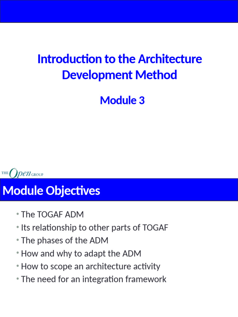 Togaf v91 m3 Intro Adm | PDF | Systems Architecture | Computing