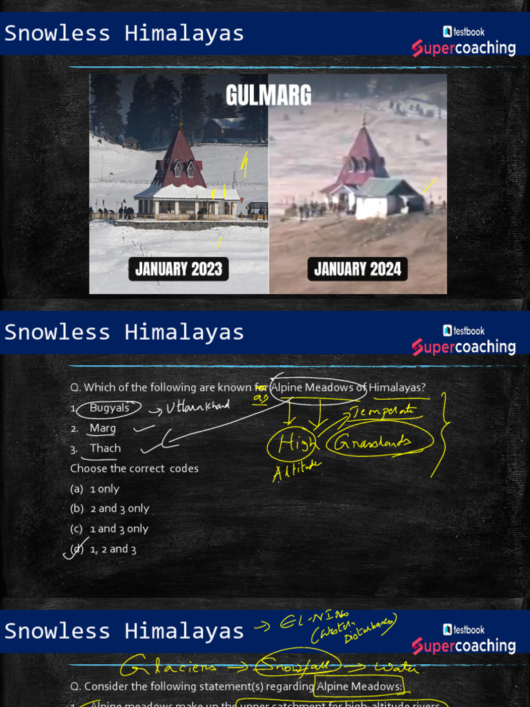 Snowless Himalayas: Alpine Meadows & Tourism Impact | PDF