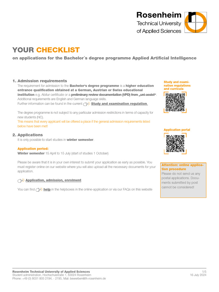 Application Checklist B AAI-EN | PDF | Qualifications | Educational Stages
