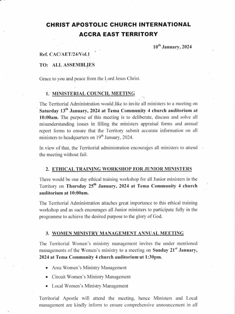 Territorial Circular 24.1 | PDF | Theology | Religious Belief And Doctrine