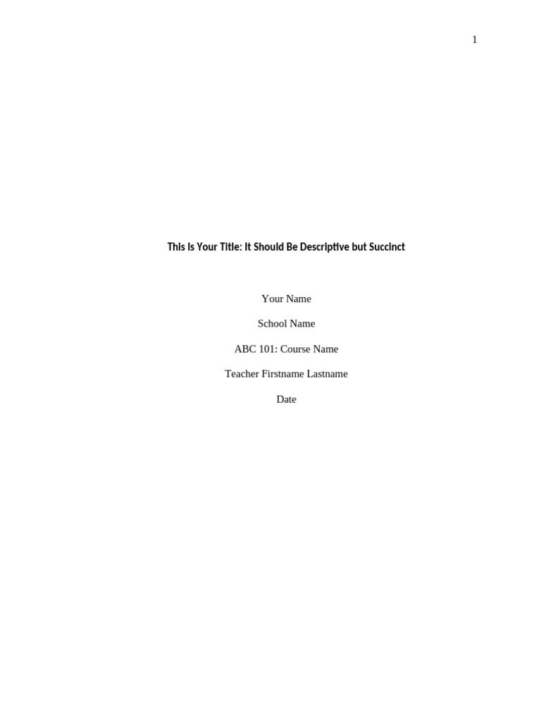 APA Template 7th Ed. Student Papers - Tim Long | PDF | Essays | Citation