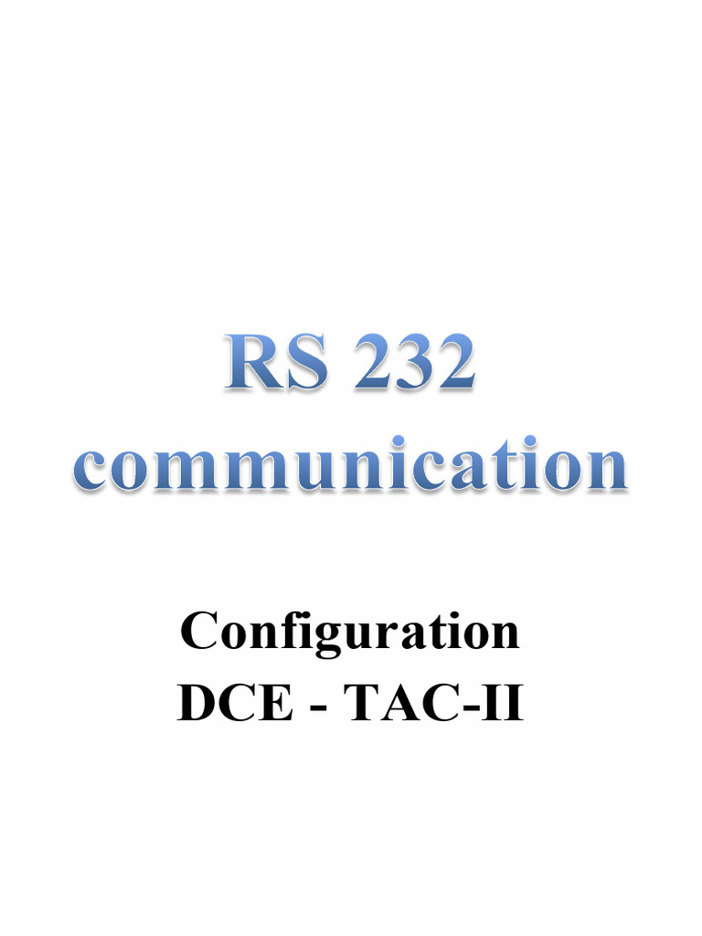 RS232 Communication Setup for TAC-II | PDF | Computer Engineering ...